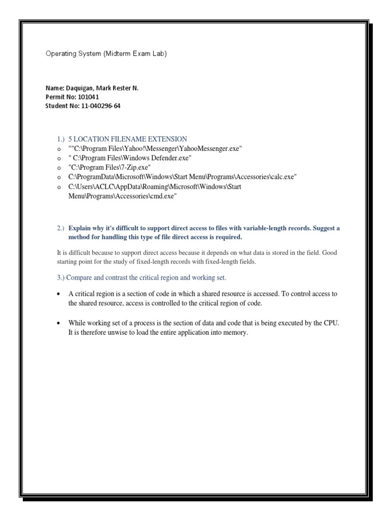 Midterm Exam - 11-040296-64 | Computer File | C (Programming Language ...