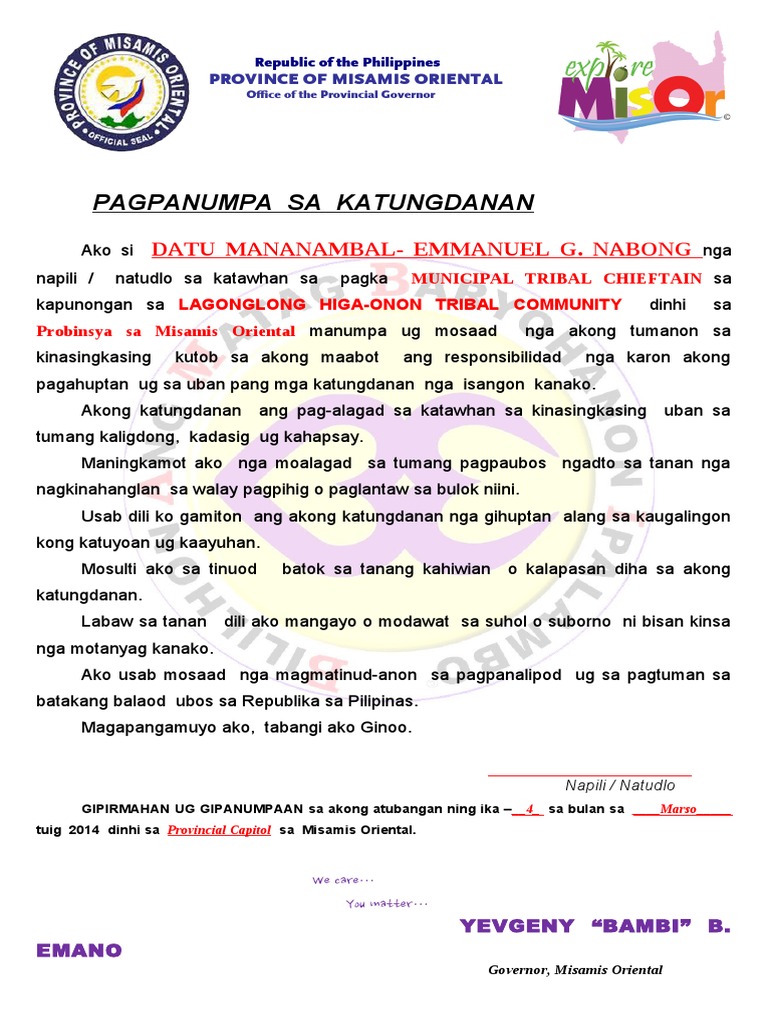 Panunumpa IPs 2 | PDF