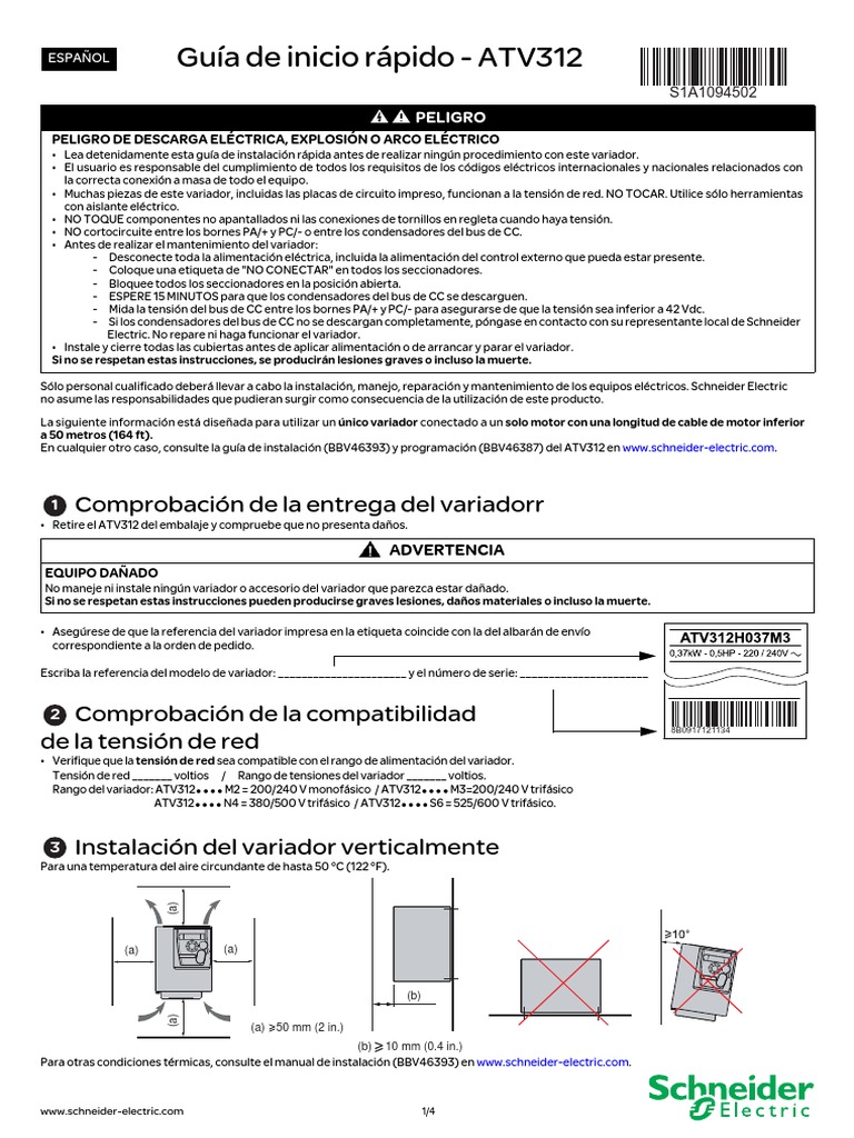 Manual Rápido ATV312 en Español | PDF | Condensador | Bienes manufacturados
