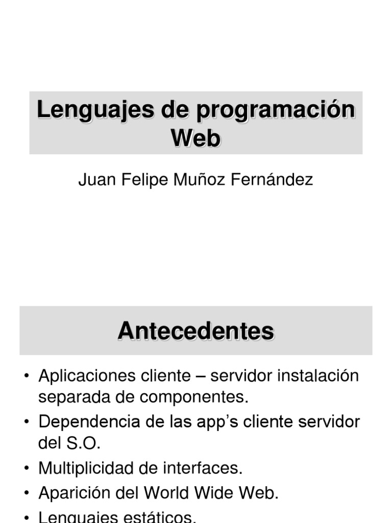 Comparativa de Lenguajes Web | PDF | Páginas del servidor Java | Php