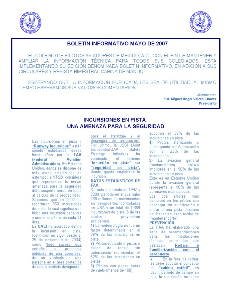 Incursion de Pista | PDF | Aeropuerto | Aves