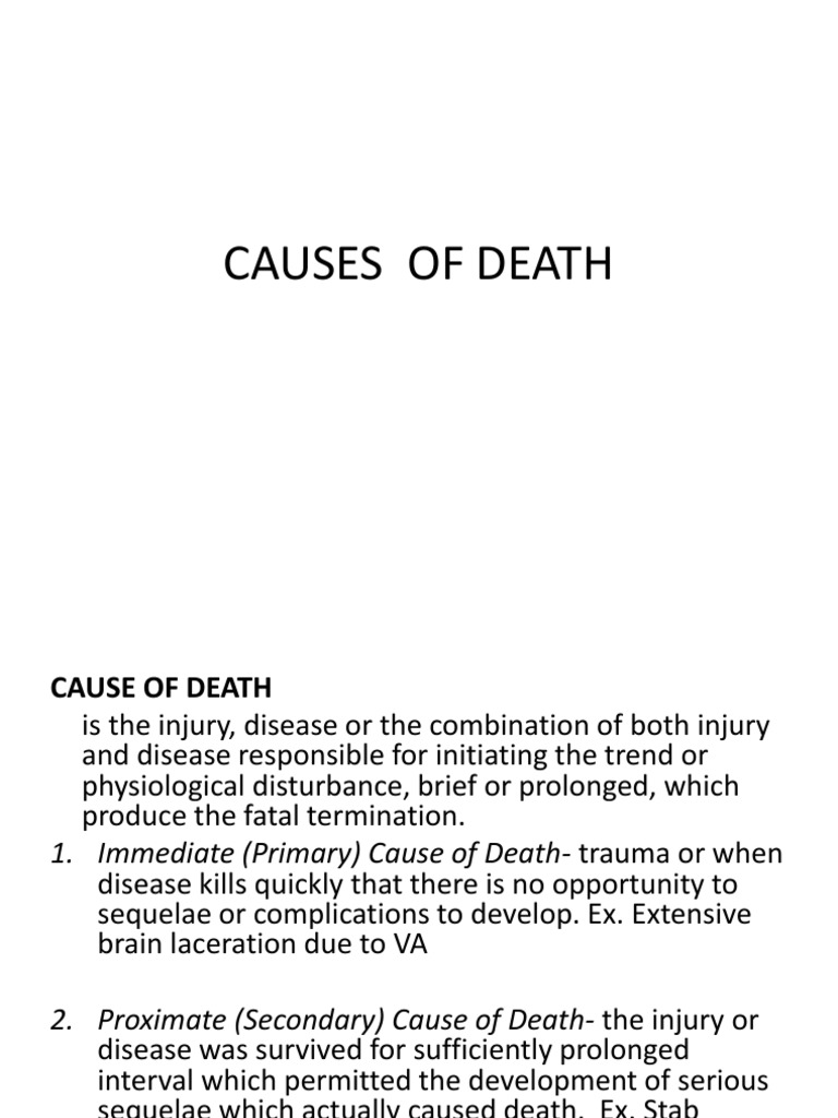Causes of Death | PDF | Murder | Major Trauma