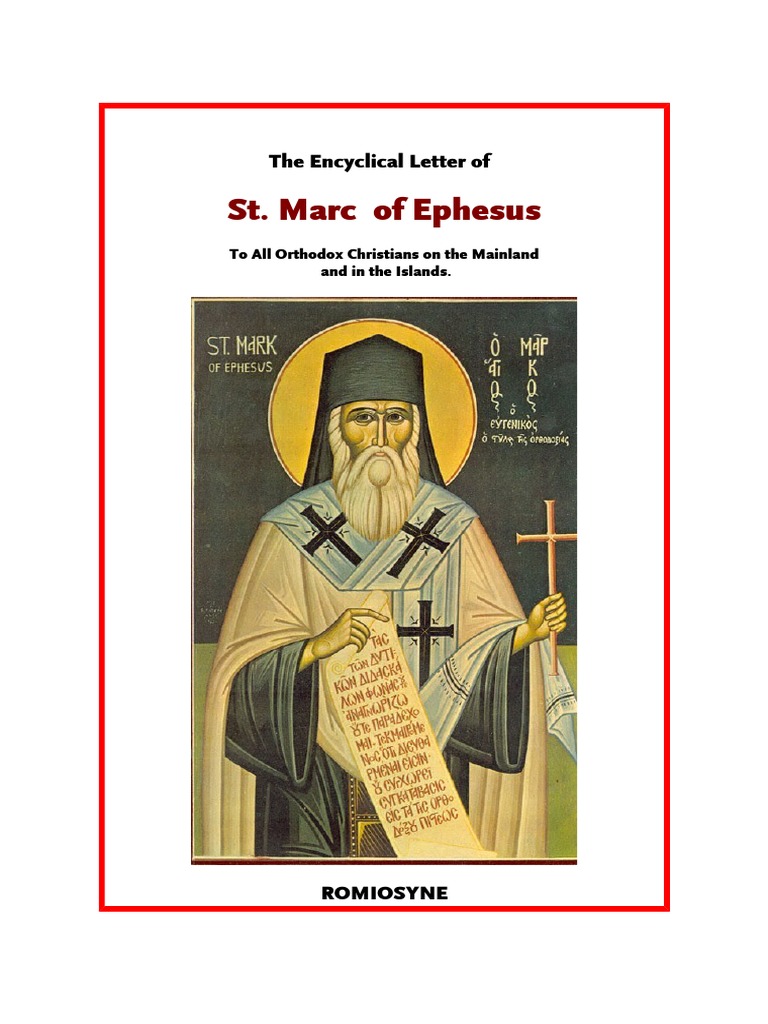 The Encyclical Letter of St. Mark of Ephesus | PDF | Catholic Church ...