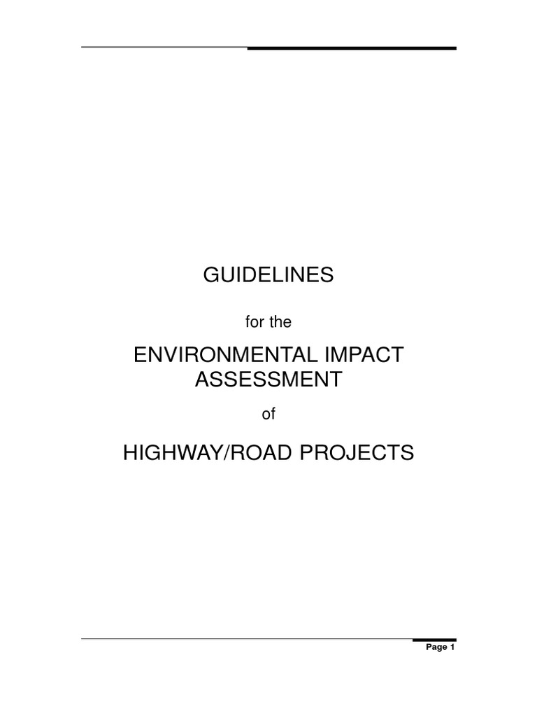 Guidelines For The Environmental Impact Assessment of Highway Road ...