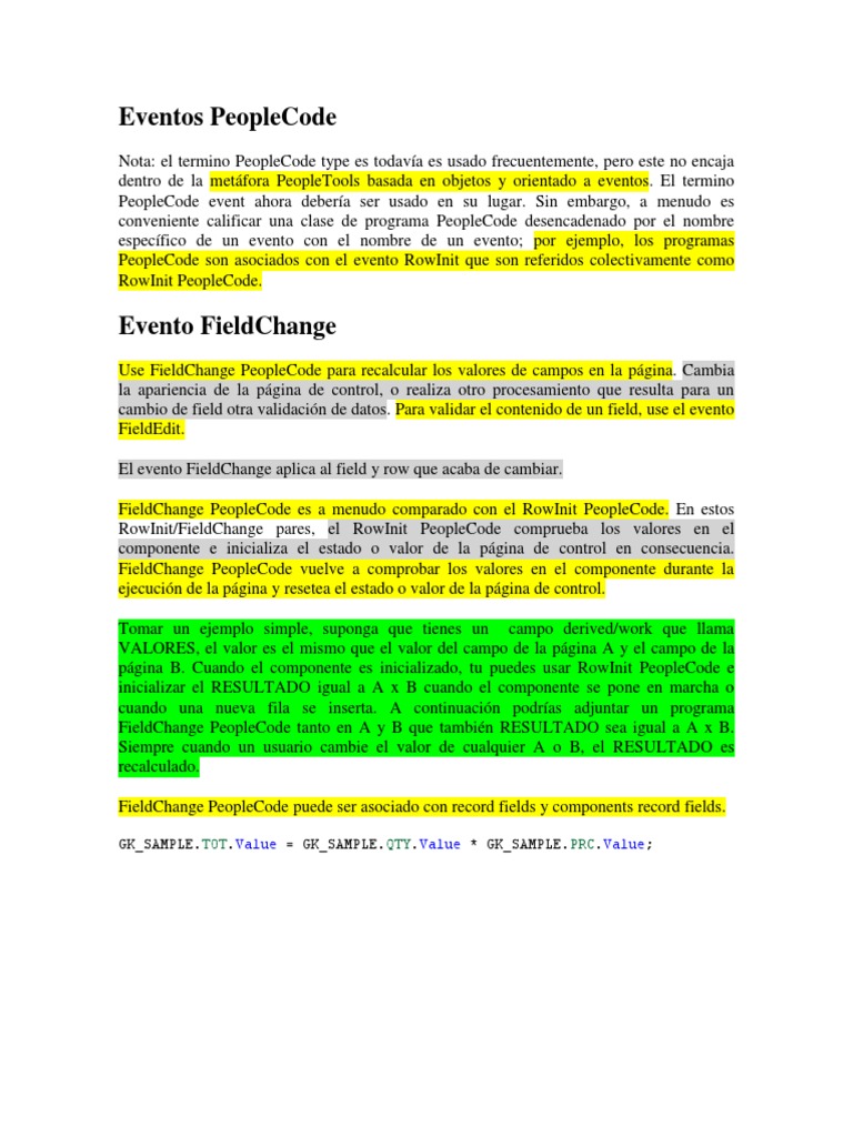 Eventos Peoplecode | PDF | Unidad Central de procesamiento | Áreas de informática