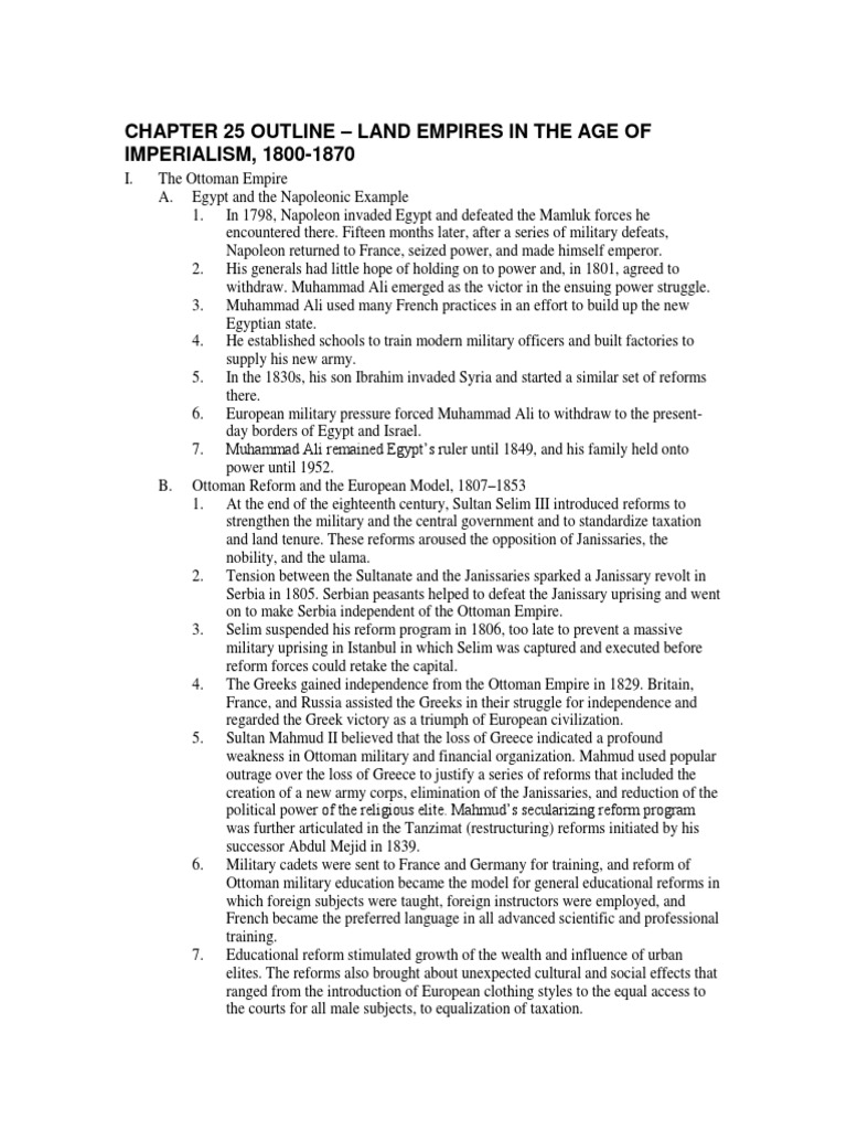 CHAPTER 24 OUTLINE Land Empires in The Age of Imperialism | PDF ...