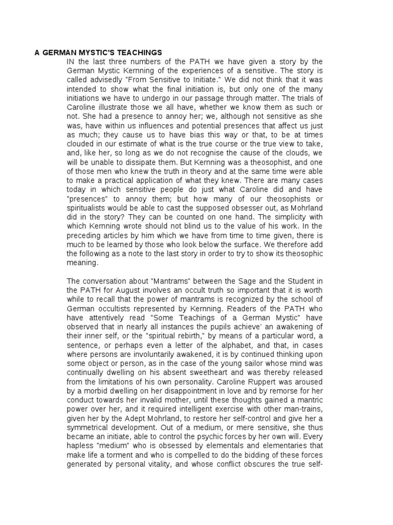 A German Mystic | PDF | Spiritualism | Reincarnation