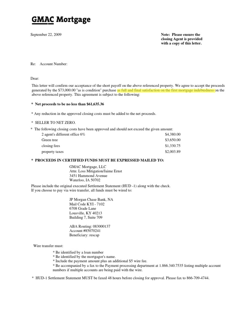 Short Sale Approval Letters | Short Sale (Real Estate) | Title Insurance