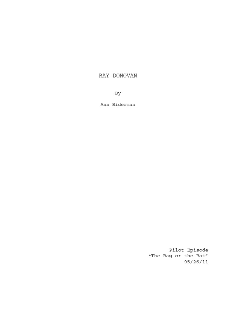 Ray Donovan - Pilot Episode Script | PDF