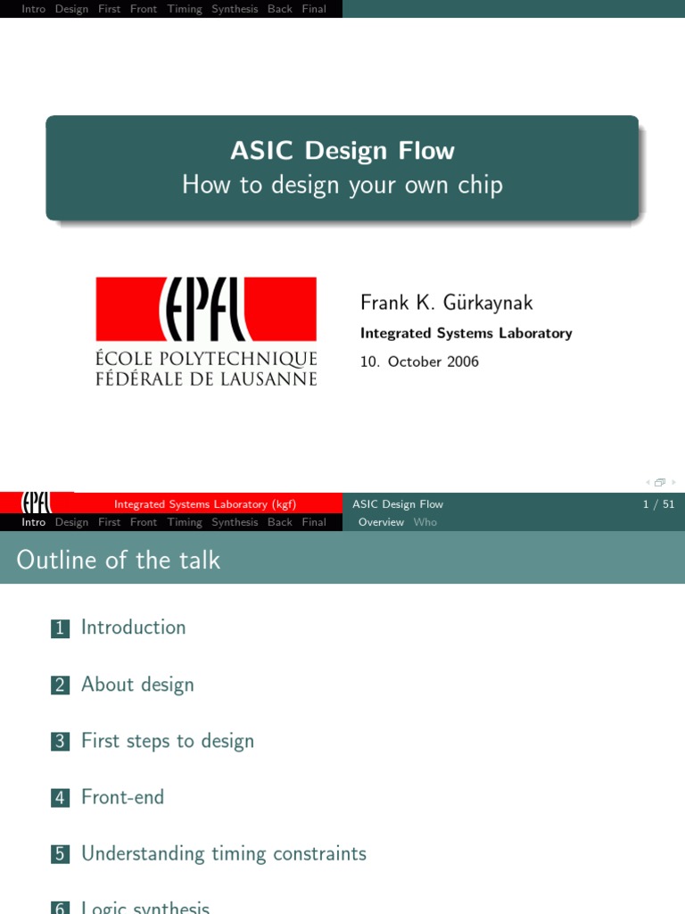 Asic Design Vlsi Download Free Pdf Hardware Description Language Logic Synthesis