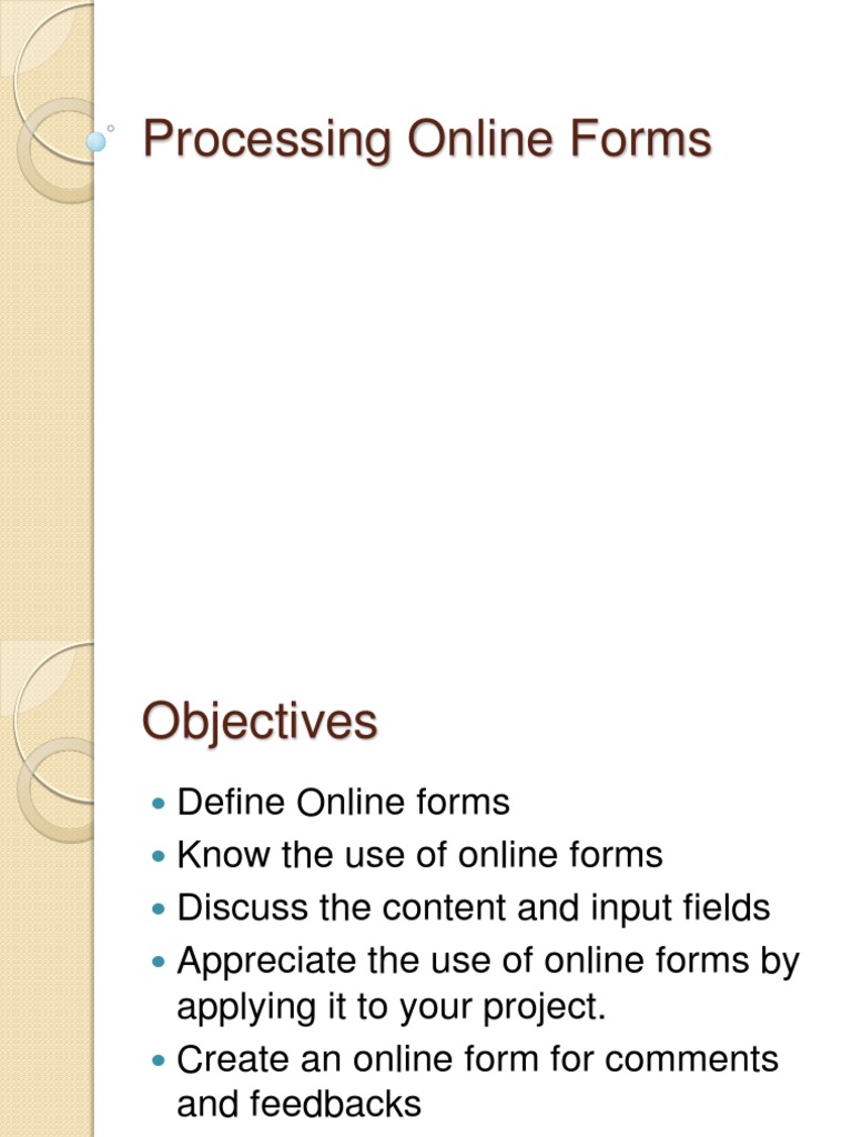 Processing Online Forms | PDF | Html Element | Html