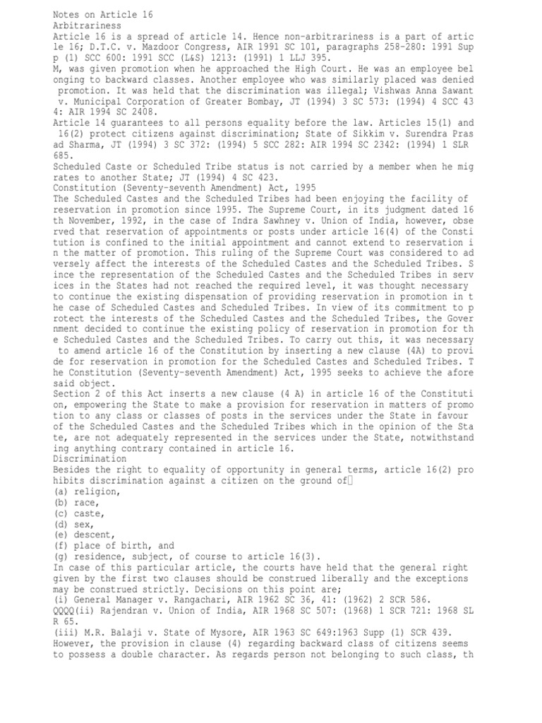 Overview of Article 16 Provisions | PDF | United States Constitution ...