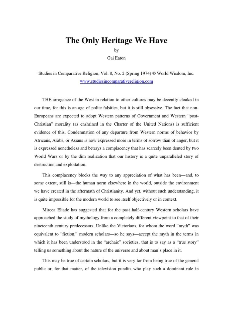 The Only Heritage We Have (Gai Eaton) PDF | PDF | Mythology | God