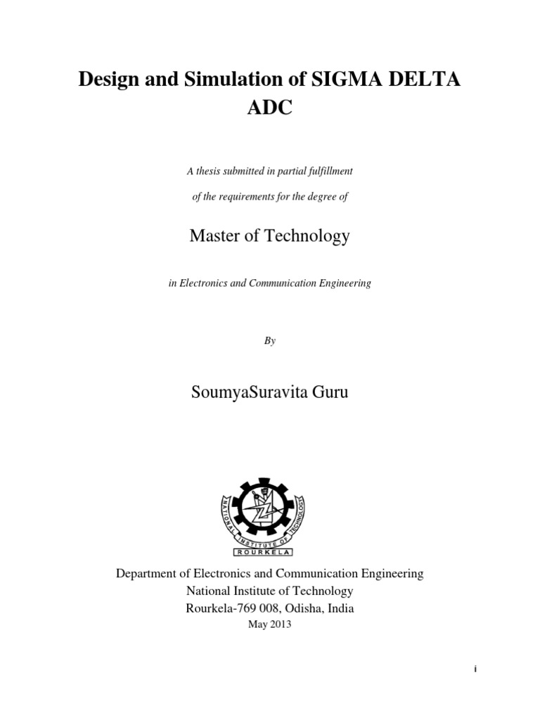 Sigma-Delta ADC Design and Simulation | PDF | Technology & Engineering