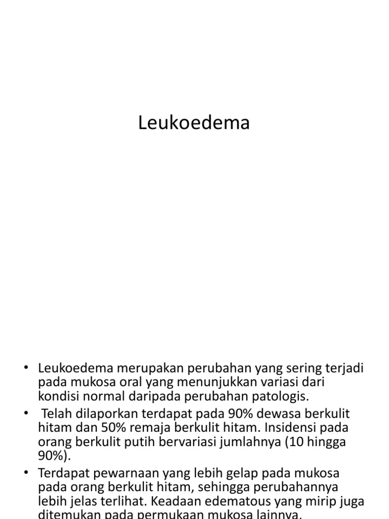 Leukoedema and White Sponge Nevus | PDF | Sains & Matematika