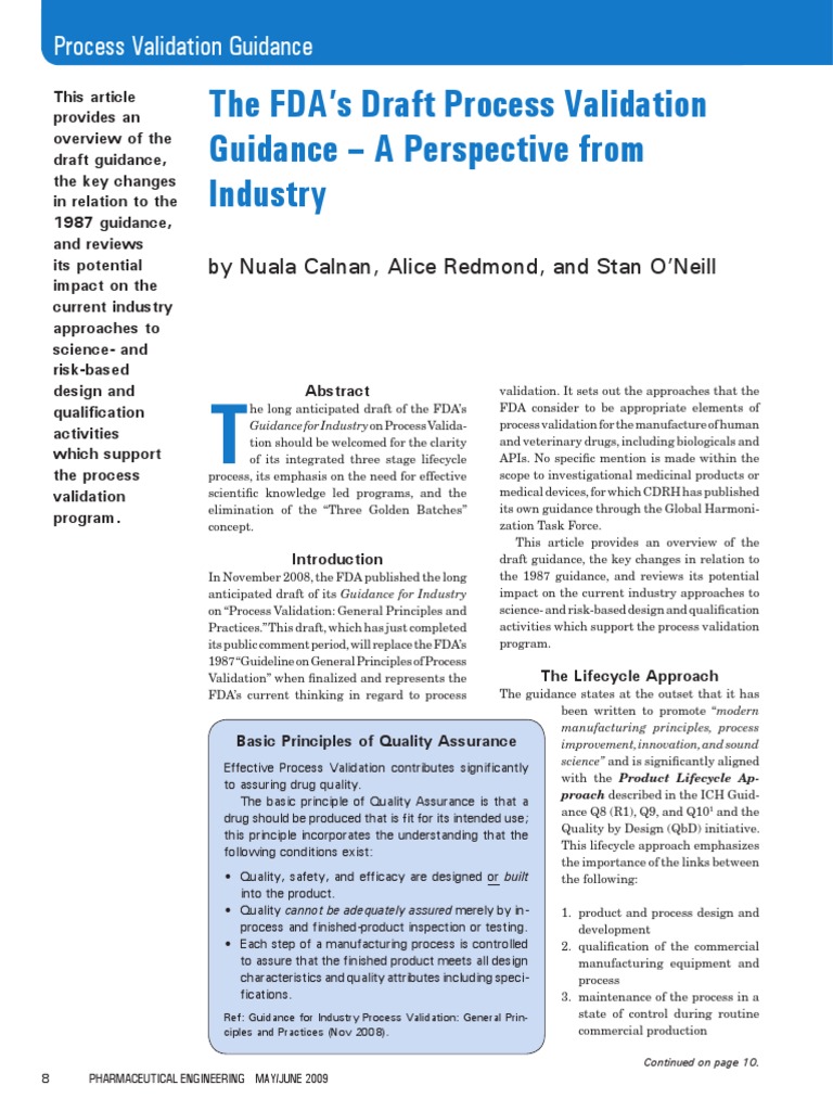 Industry Perspective FDA Draft Validation | Download Free PDF ...