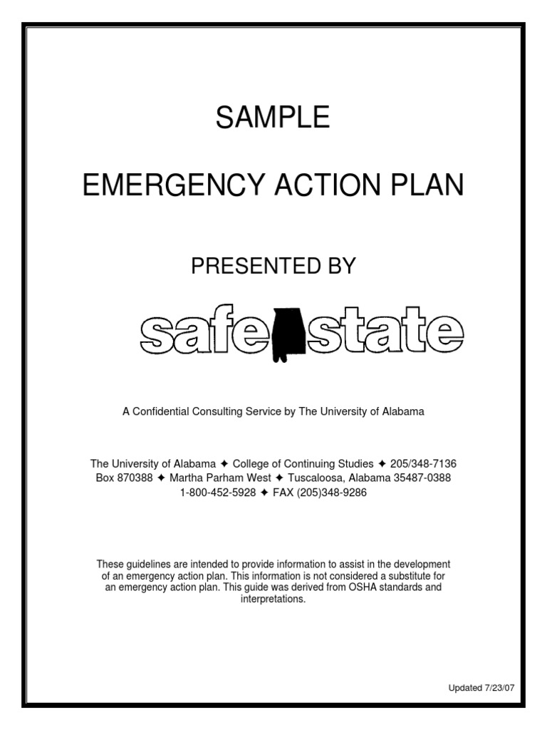 Emergency Action Plan | PDF | Occupational Safety And Health ...