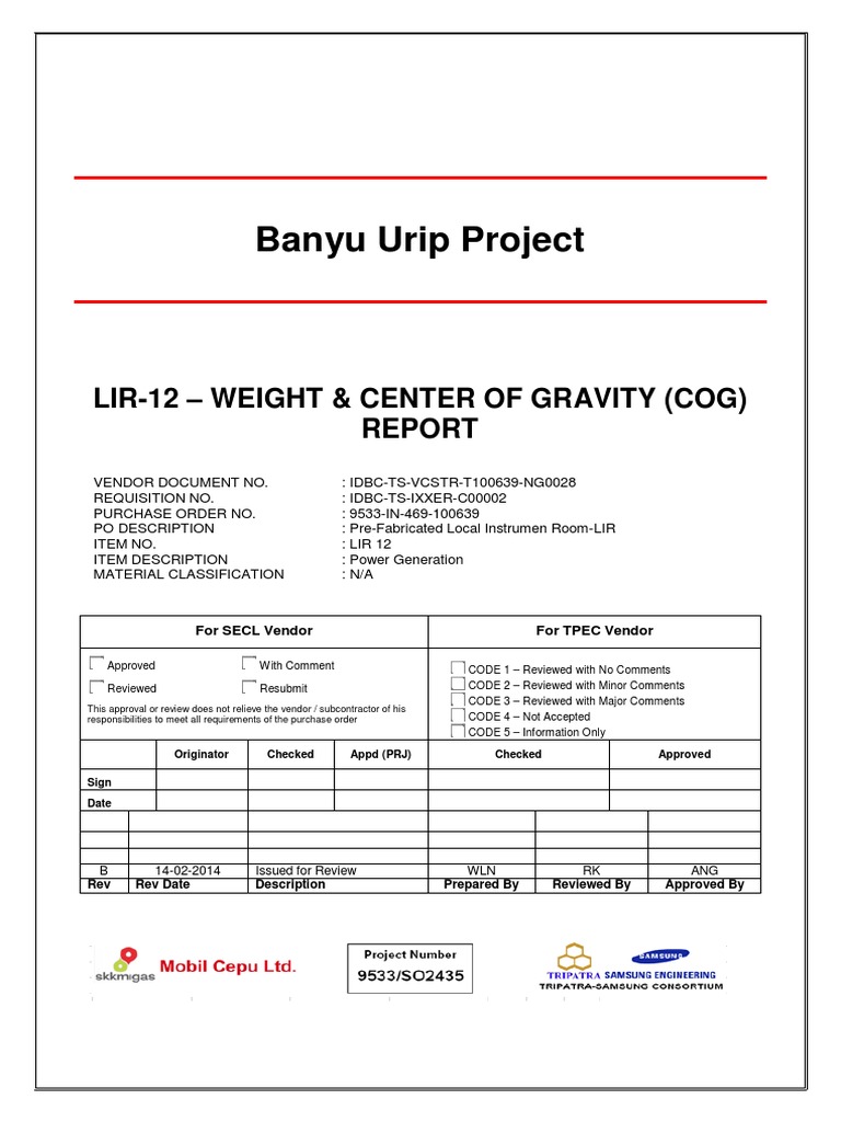 Idbc-Ts-Vcstr-T100639-Ng0028 - Lir-12 - Weight Control Report | PDF ...