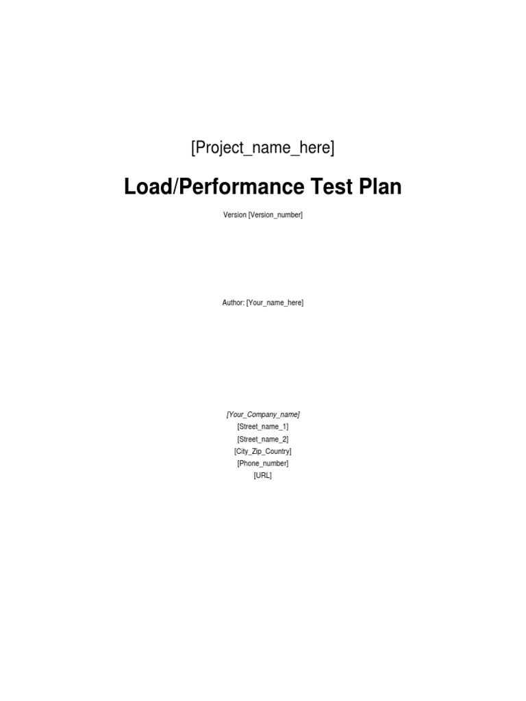 Load Plan Template | PDF