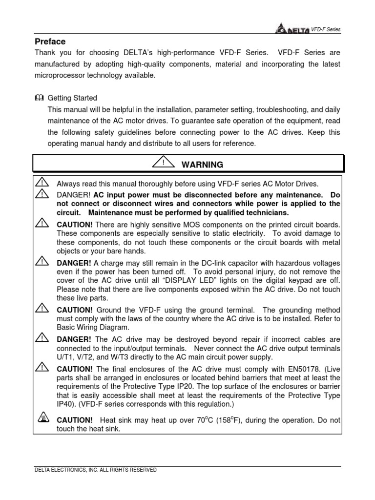 VFD F | PDF | Alternating Current | Parameter (Computer Programming)