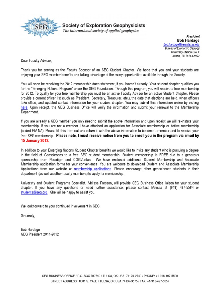 EM NA Letter - Bob Hardage | PDF | Business