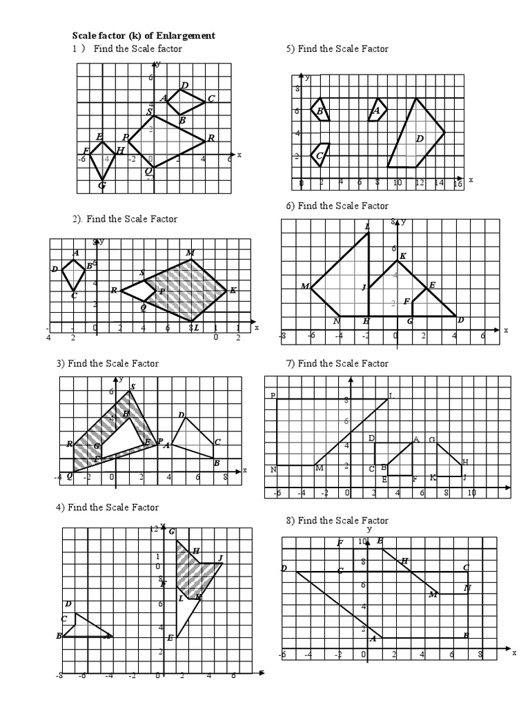 Scale Factor of Enlargement Worksheet | PDF