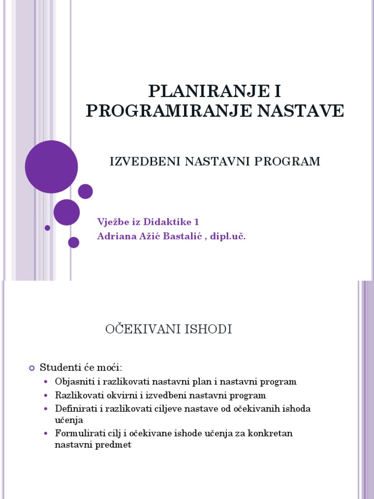 Planiranje I Programiranje Nastave | PDF