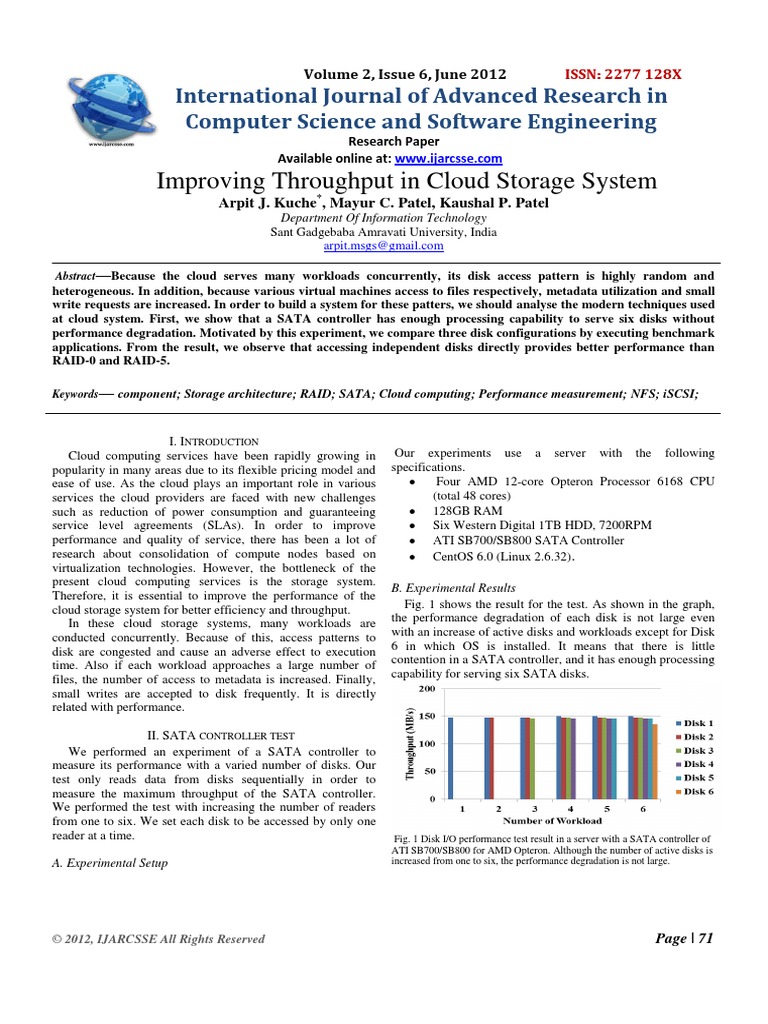 Improving Thoughput in Cloud Storage | PDF | Cloud Computing | Cache (Computing)