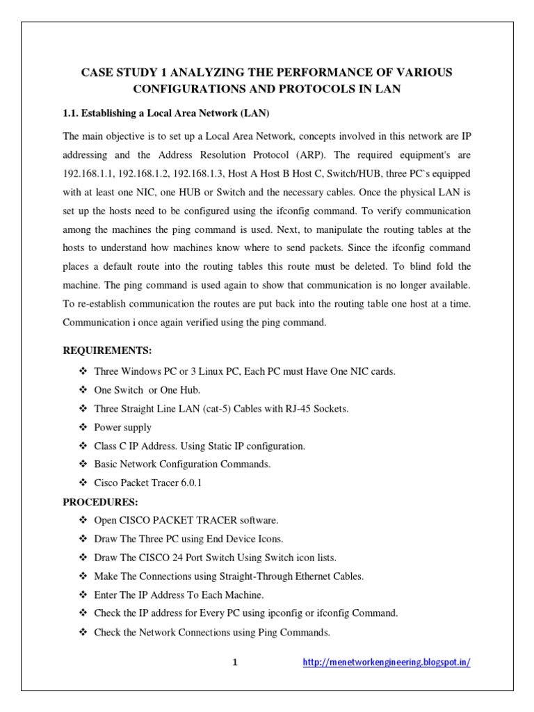 1 1 Establishing A Local Area Network Lan Pdf Ip Address