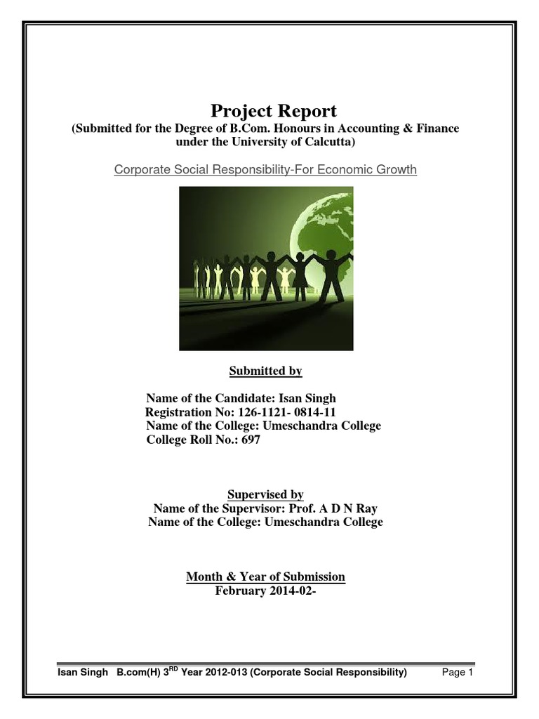 Project On CSR | PDF | Corporate Social Responsibility | Governance