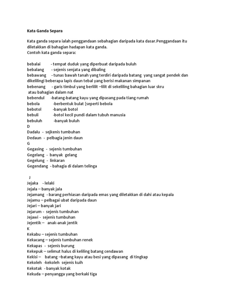 Kata Ganda Separa B | PDF