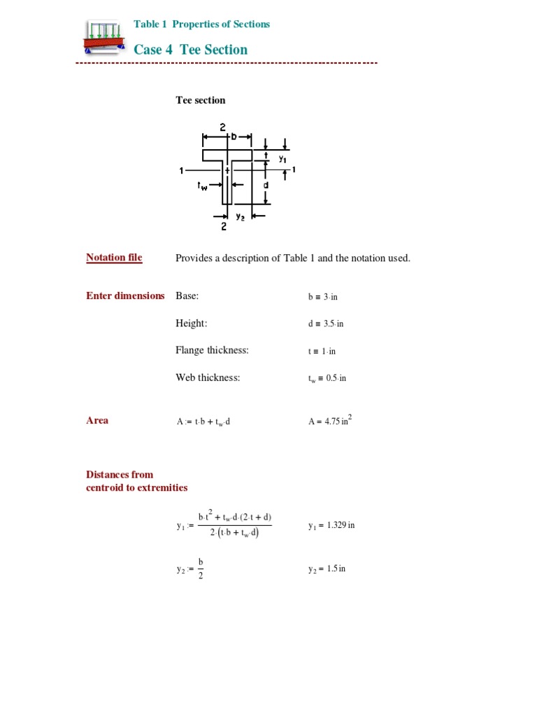 Properties of A Tee Section | PDF