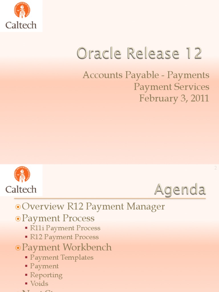Procurement Oracle R12 Payments | PDF | Cheque | Payments