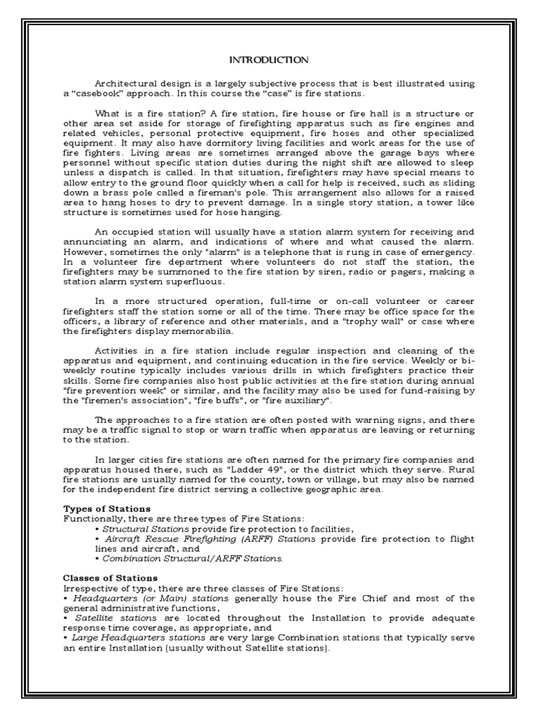 Fire Station Case Study | PDF | Fires | Safety