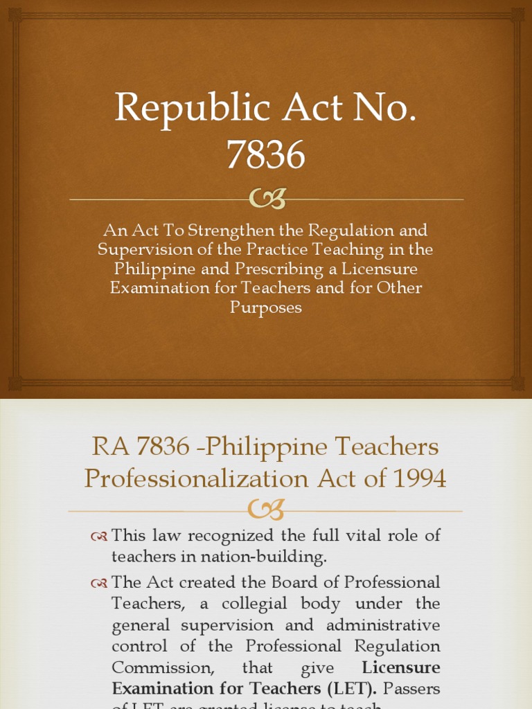 RA7836 | PDF | Licensure | Academic Degree