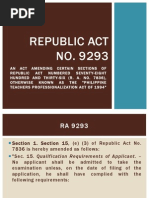Republic Act No. 9293 | PDF | Teachers | Academic Degree