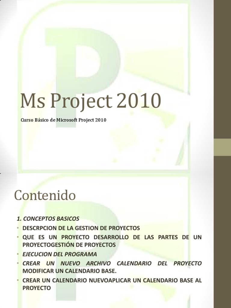 Ms Project 2010 | PDF | Point and Click | Tabla (base de datos)