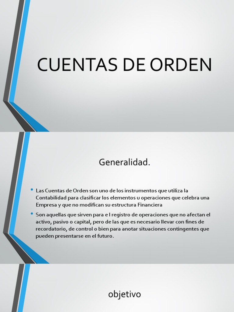 Cuentas de Orden | PDF | Hoja de balance | Contabilidad