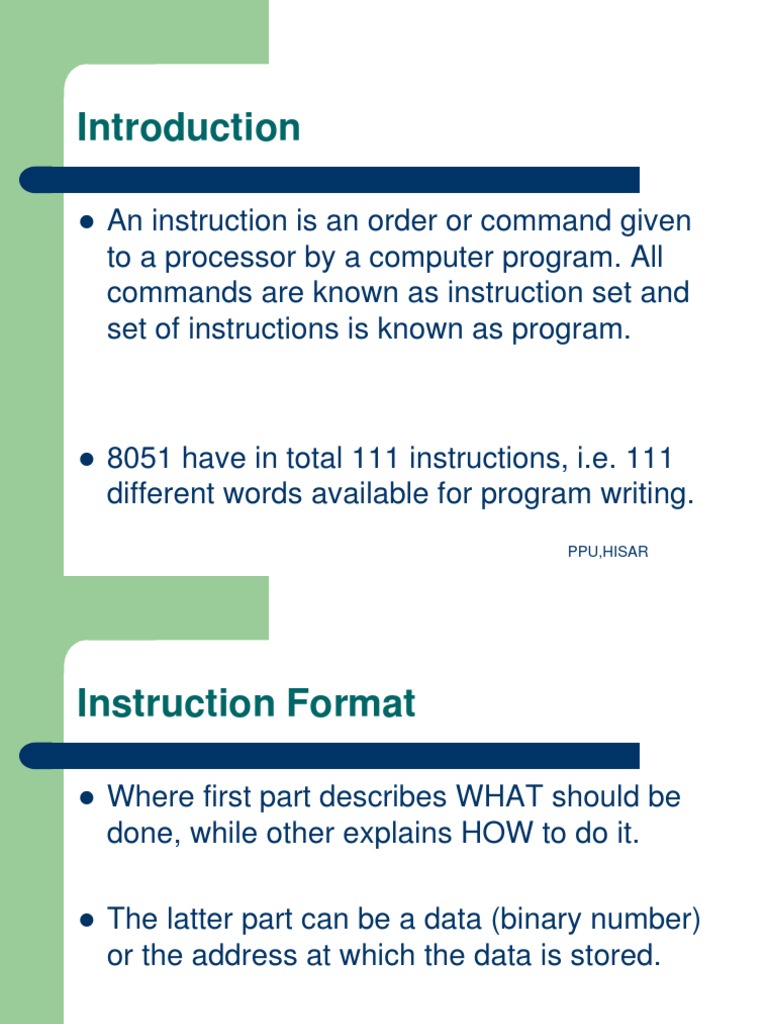 1 Microcontroller Instruction Set | PDF | Instruction Set | Computer ...
