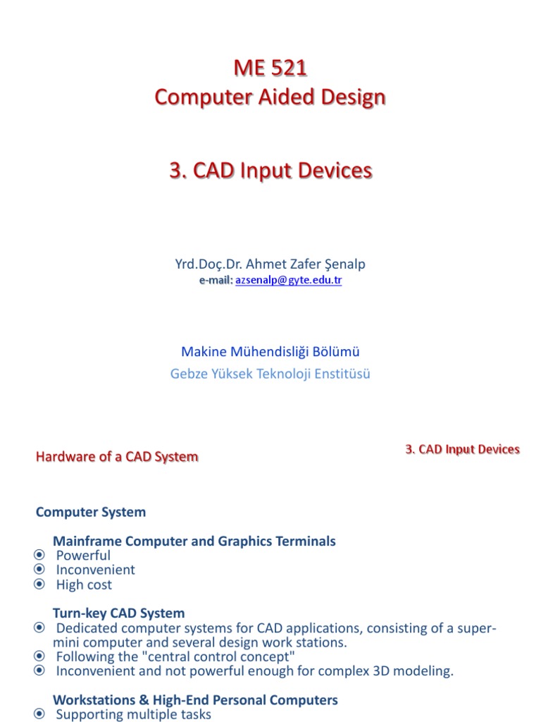 03-CAD Input Devices | Input/Output | Digital Technology