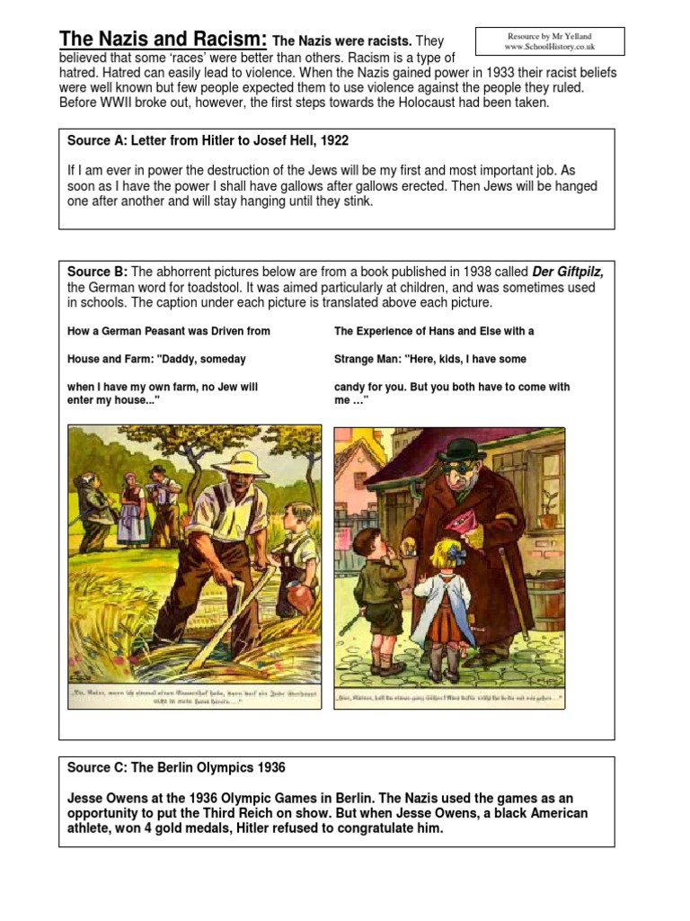 The Nazis and Racism:: Resource by MR Yelland WWW - Schoolhistory.Co ...