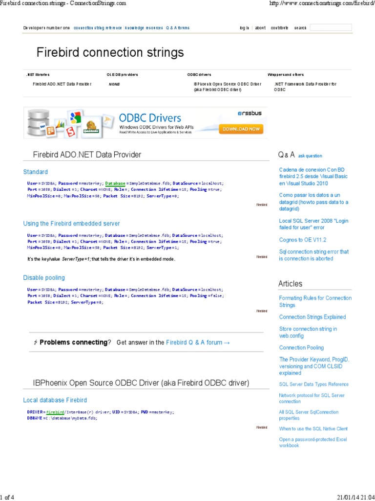 Firebird Connection Strings Connectionstrings Application Software Information Retrieval 3572