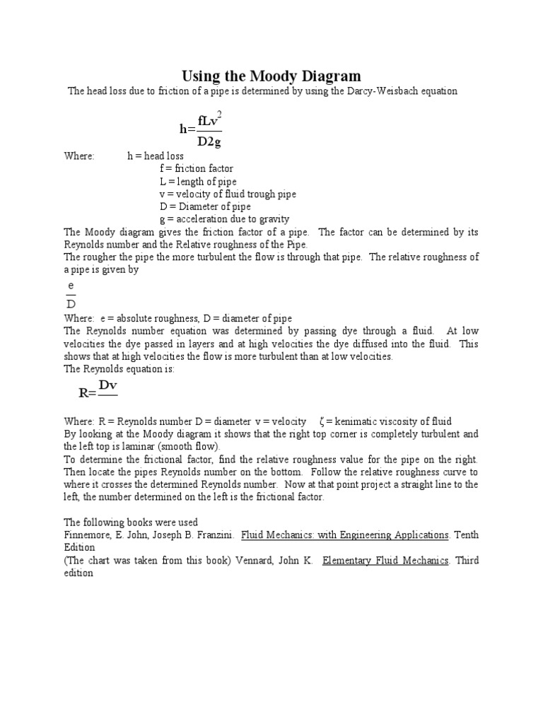 Using The Moody Diagram | PDF