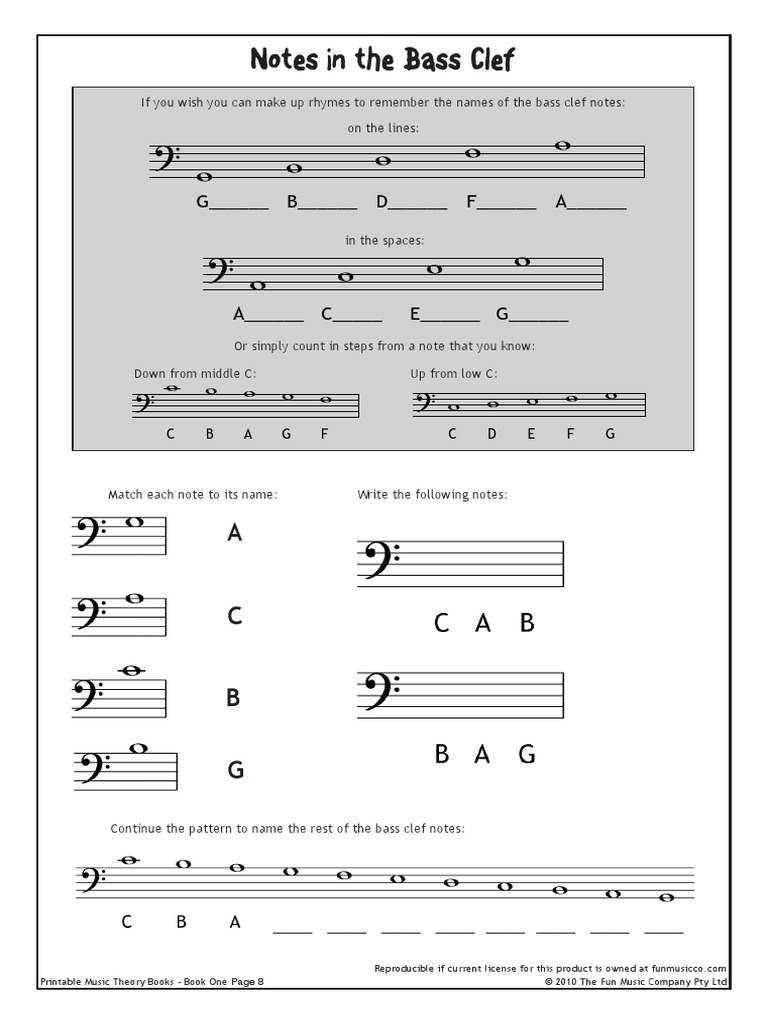 Bass Clef Notes Practice Guide | PDF