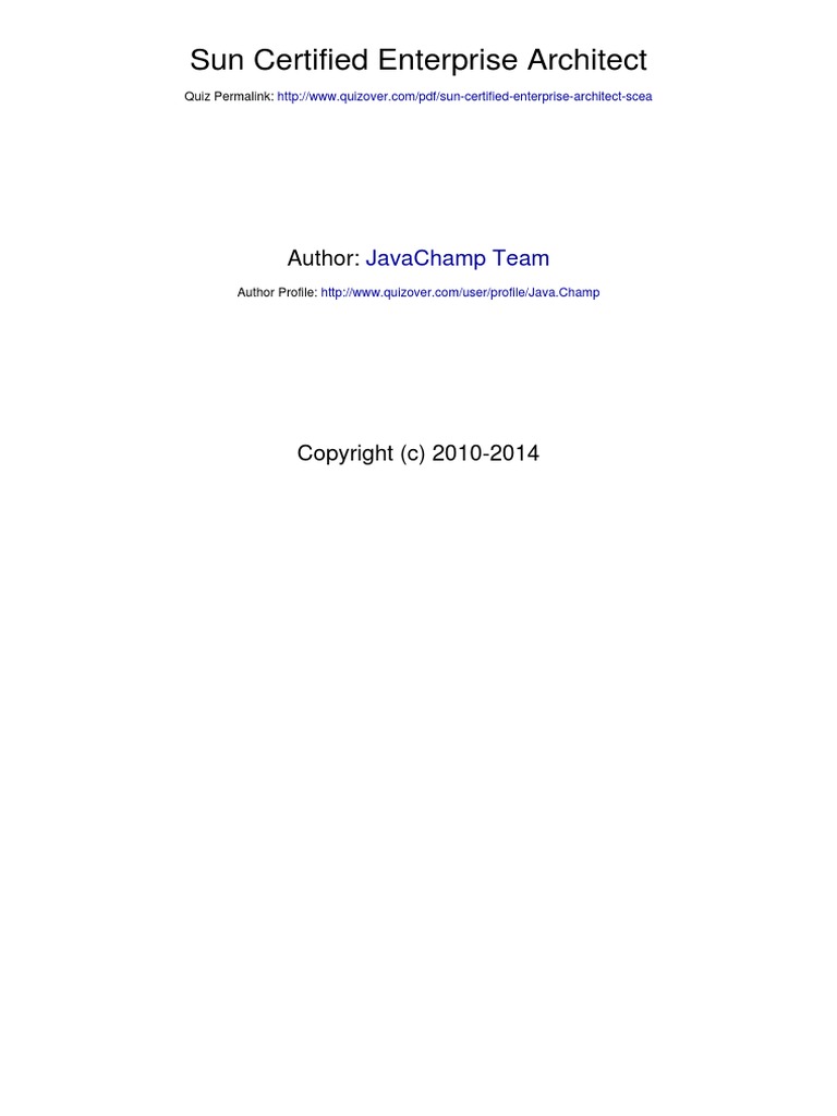 Sun Certified Enterprise Architect Scea Exam | PDF | Enterprise Java ...
