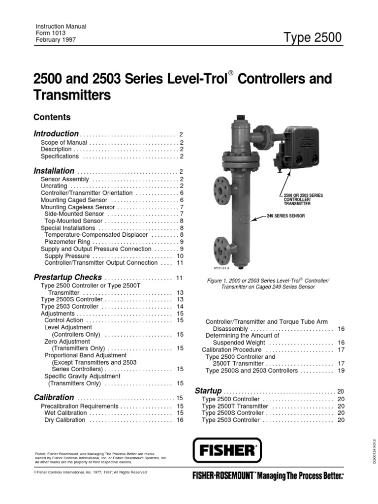 Installation, Operation, and Maintenance Manual for Fisher Controls ...
