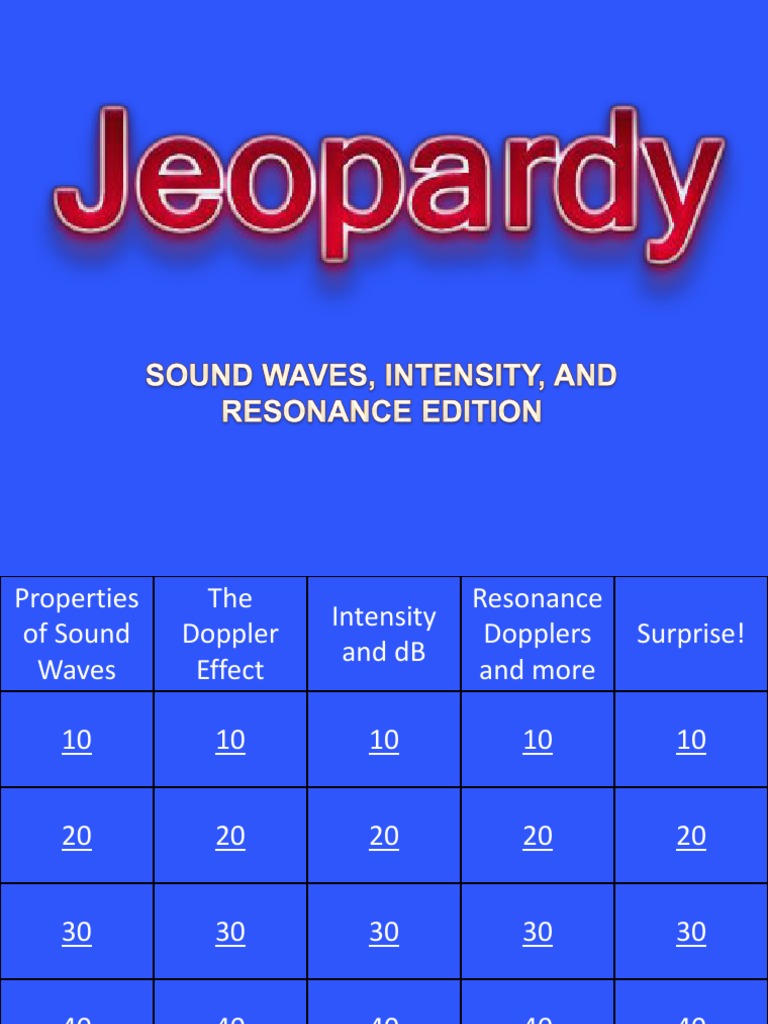 Sound Jeopardy | PDF | Sound | Ultrasound