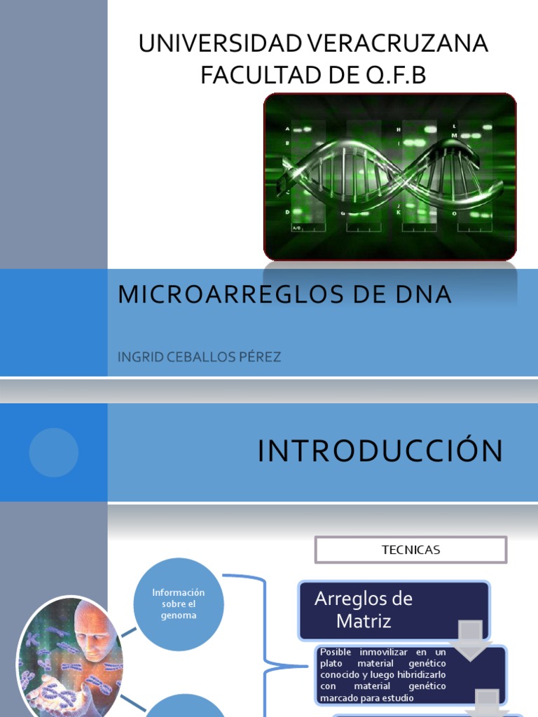 Microarreglos de DNA: Técnicas y Aplicaciones | PDF | Adn Microarray ...