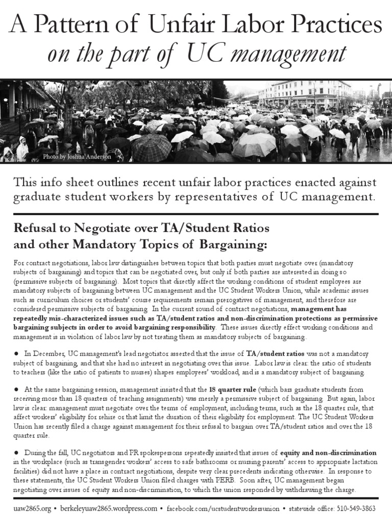 ULP Info Sheet | PDF | Strike Action | United States Labor Law