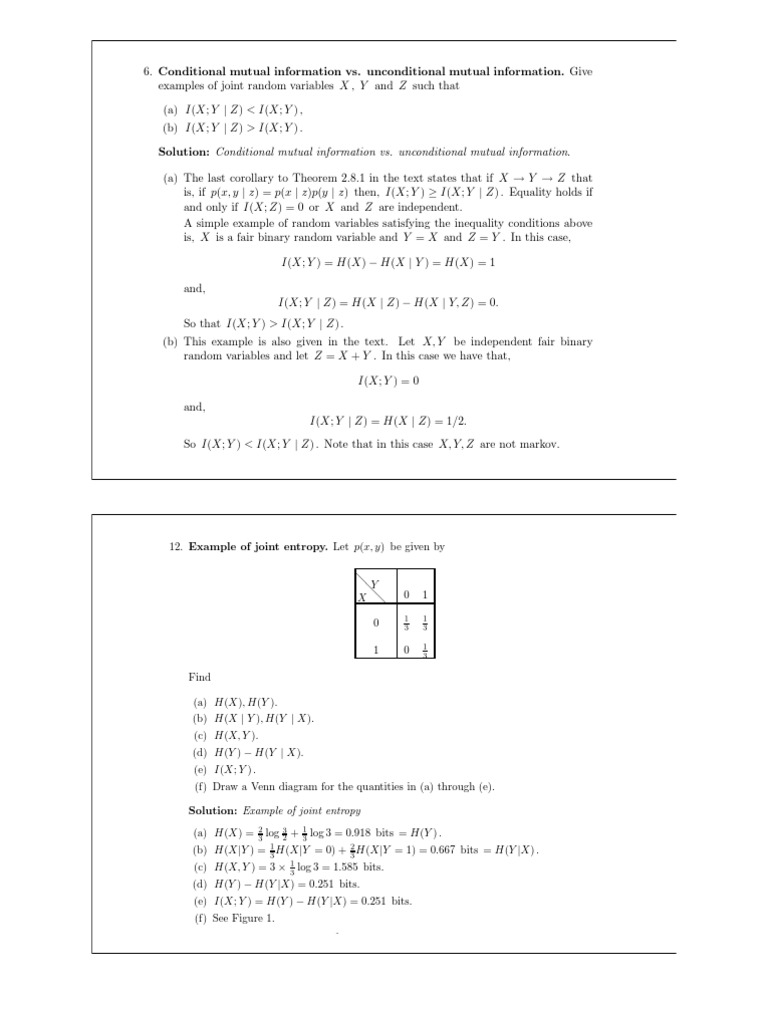 Entropy, Relative Entropy and Mutual Information | Download Free PDF ...